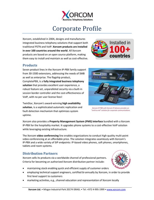 xorcom-company-profile-compressed | PDF