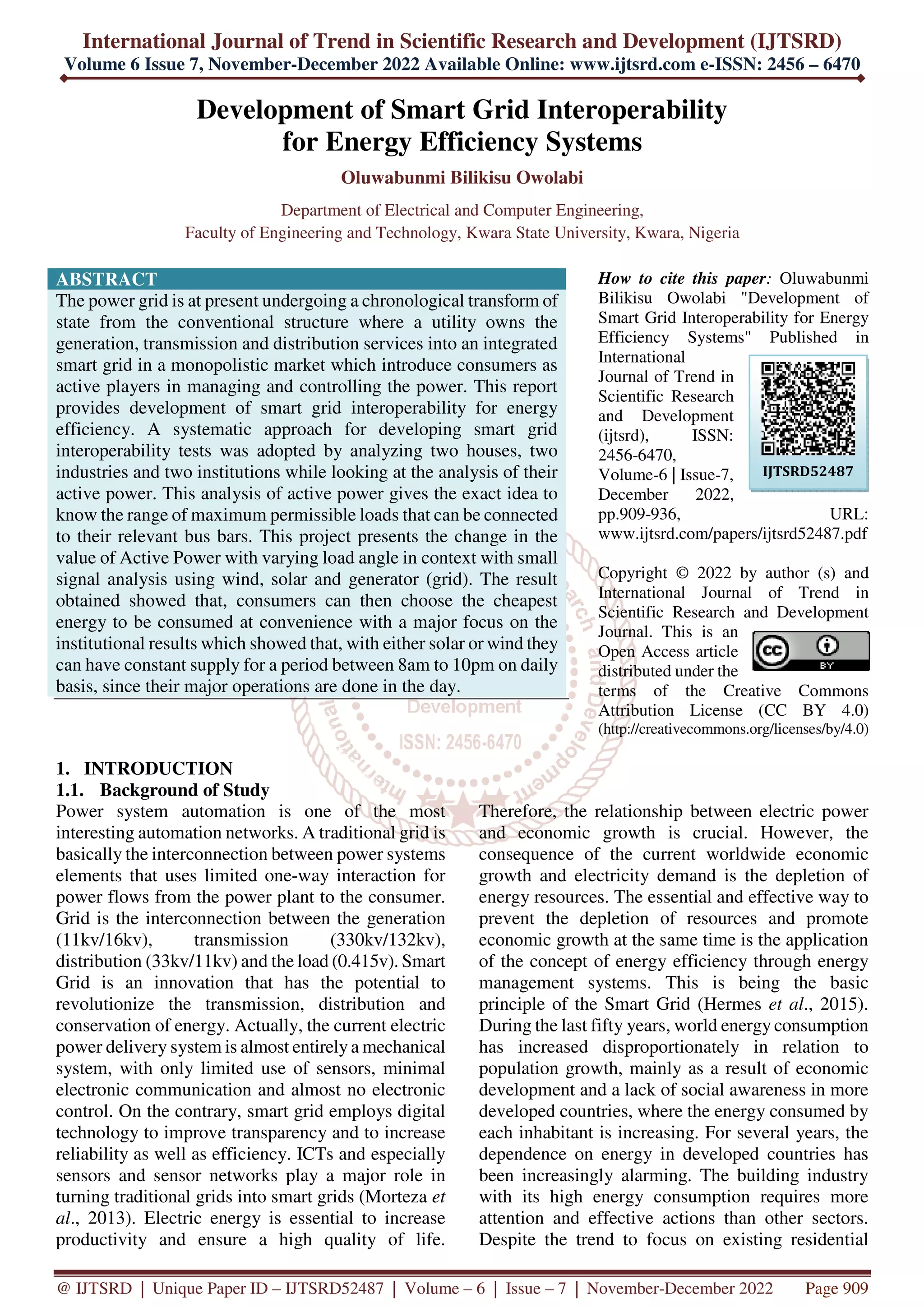 Development Of Smart Grid Interoperability For Energy Efficiency Systems Pdf