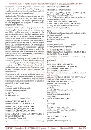 Fingerprint Security System using GSM and GPRS | PDF | Email | Internet