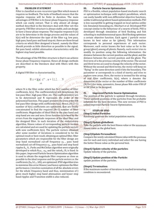 Higher Order Low Pass FIR Filter Design using IPSO Algorithm | PDF | Digital Audio | Computer ...
