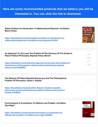 Platos Problem An Introduction To Mathematical Platonism Marco Panza ...