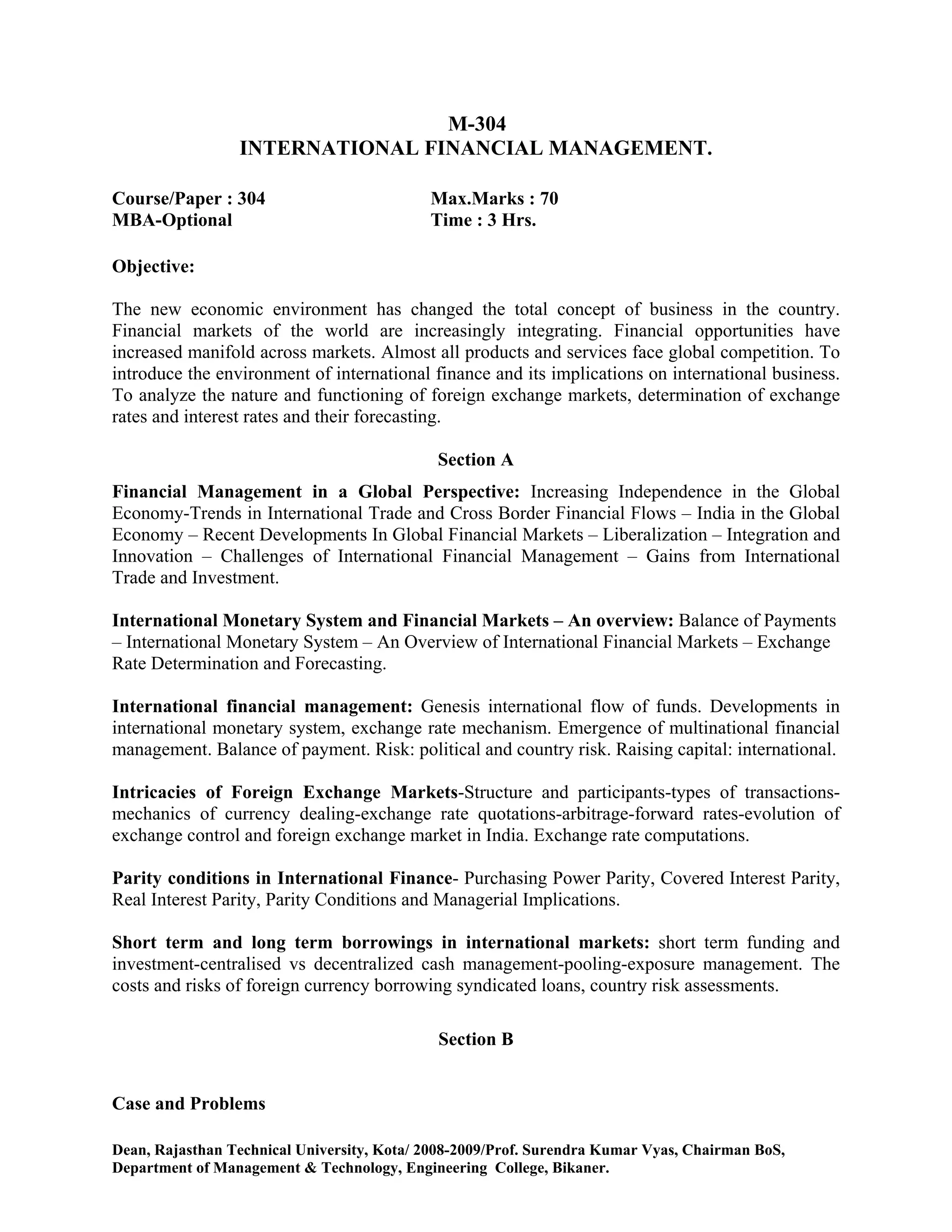 MBA RTU Syllabus | PDF
