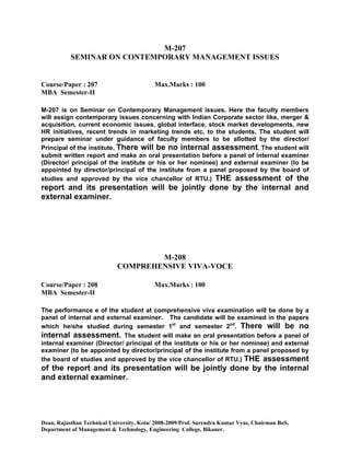 MBA RTU Syllabus | PDF