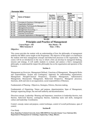 MBA RTU Syllabus | PDF