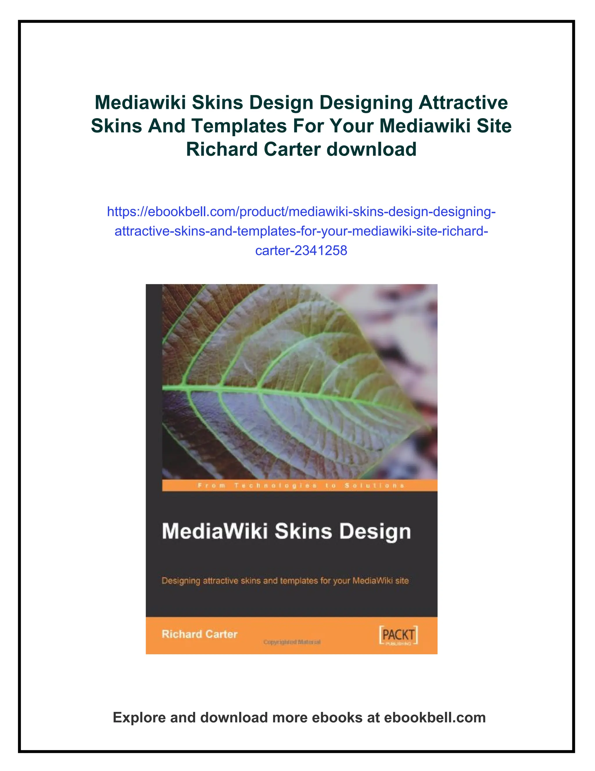 Mediawiki Skins Design Designing Attractive Skins And Templates For ...
