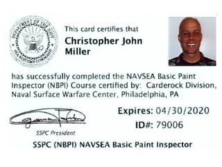 SSPC QUALIFICATION CARD | PPT