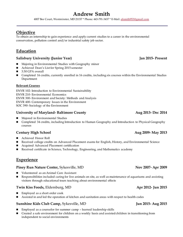 AFSmith Resume-Nov 2015 | DOCX | Undergraduate Education | College Education