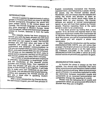 Phrase Dictionary and Study Guide - Finnish (Suomi) | PDF