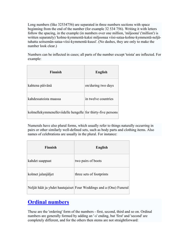 FINNISH GRAMMAR | PDF