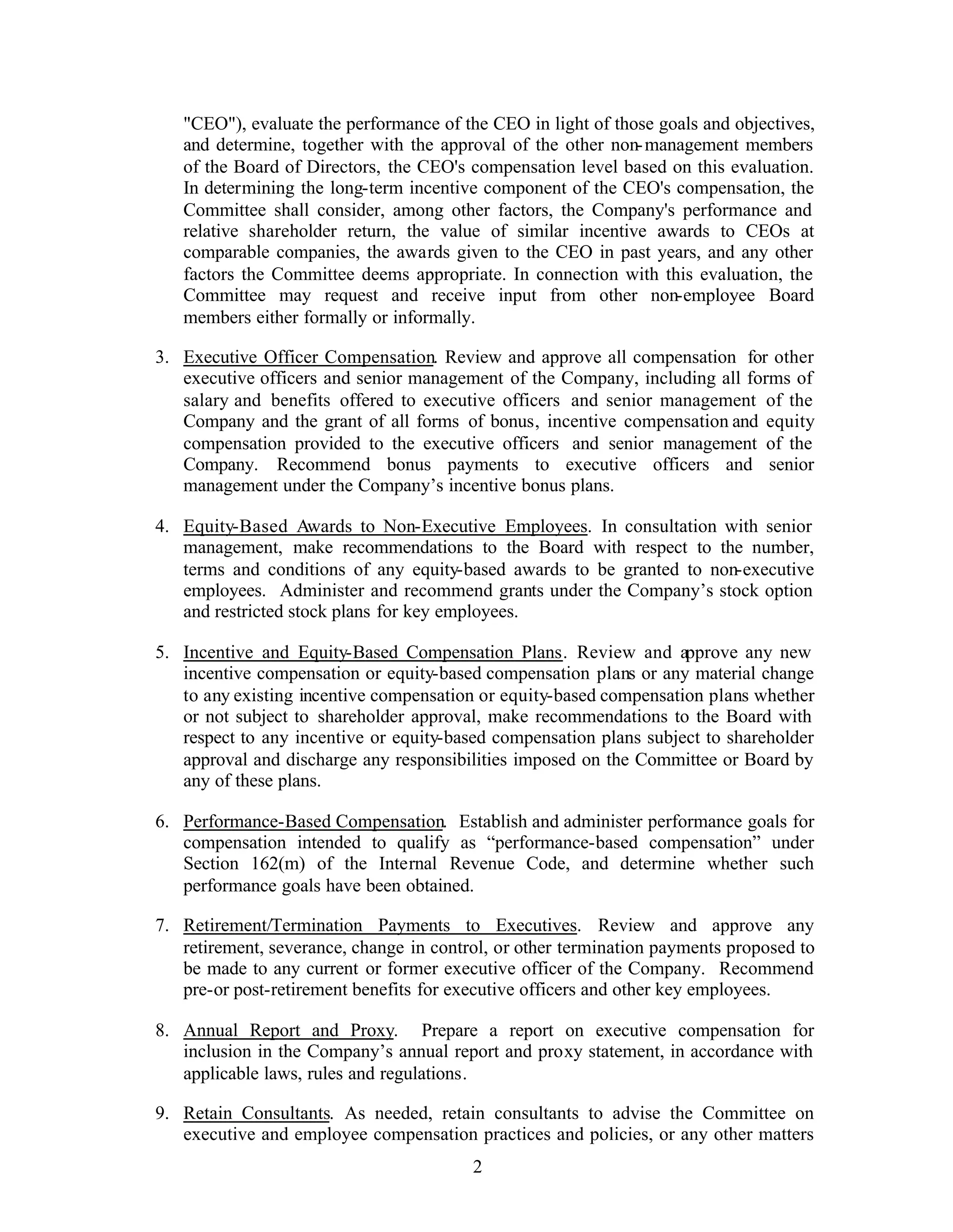 reliance steel & aluminum 2007CompensationCharterApproved_4_18 | PDF