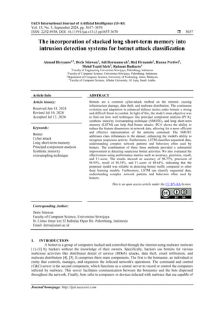 The incorporation of stacked long short-term memory into intrusion ...