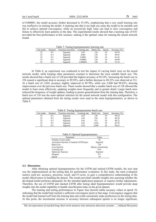 The incorporation of stacked long short-term memory into intrusion ...