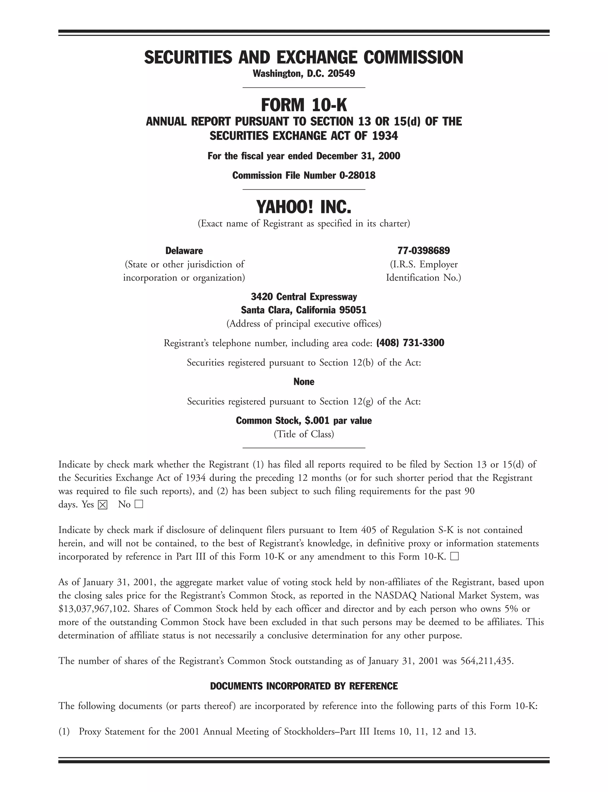 yahoo annual reports 2000 Financial Section | PDF