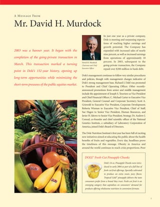 Dole 2003 Annual | PDF
