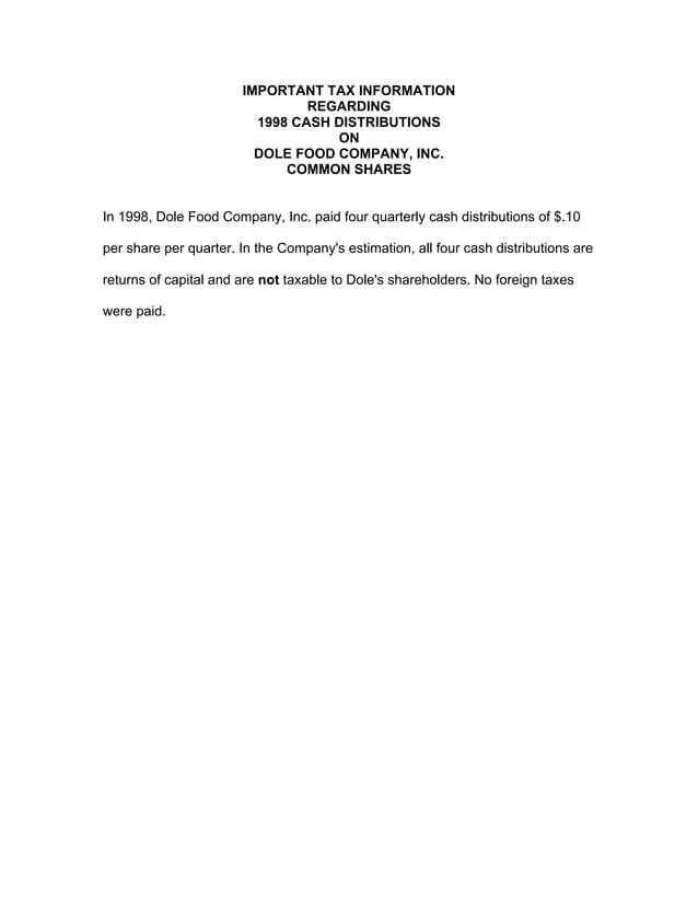 dole food div98 | PDF