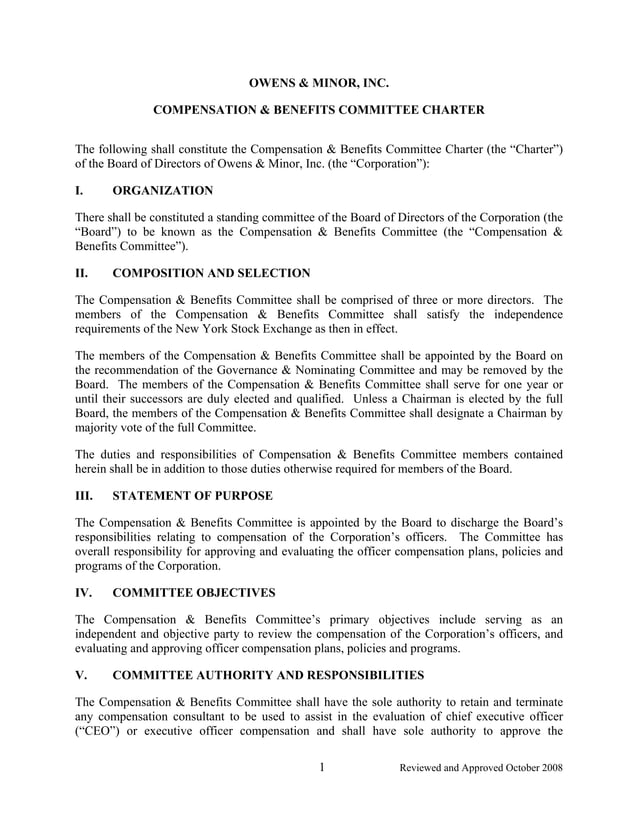 owens & minor compcommittee | PDF | Government Support and Welfare ...