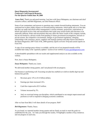 quest diagnostics Script_07_2008 | PDF