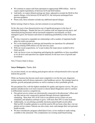 quest diagnostics Call_Script_for_internet | PDF