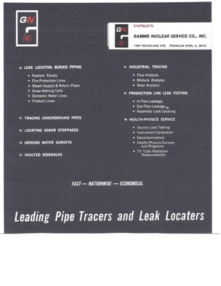 Gammie Nuclear 1965 Industrial Pipe Tracing | PDF