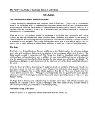 pantry code_of_conductnew | PDF