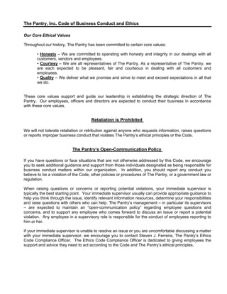 pantry code_of_conductnew | PDF