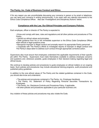 pantry code_of_conductnew | PDF