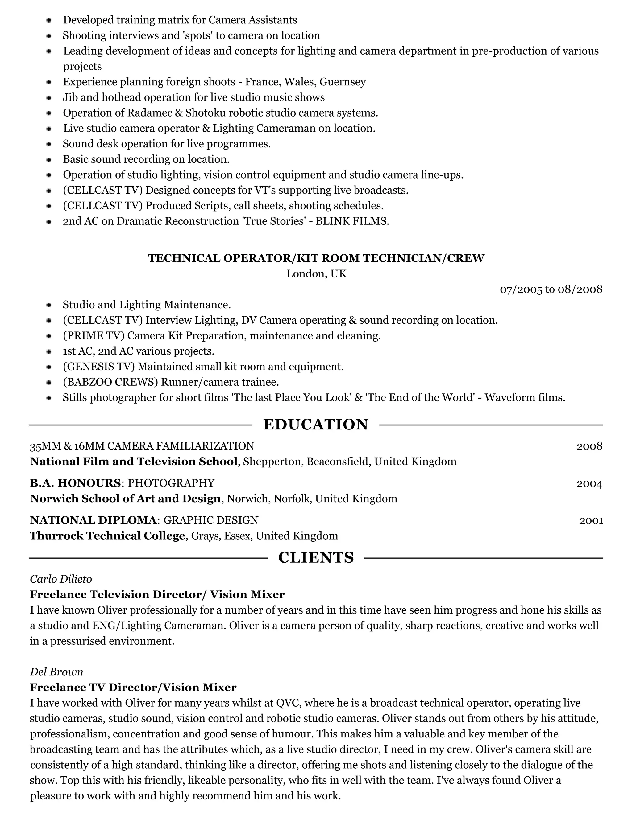 Oliver Thom Resume | PDF