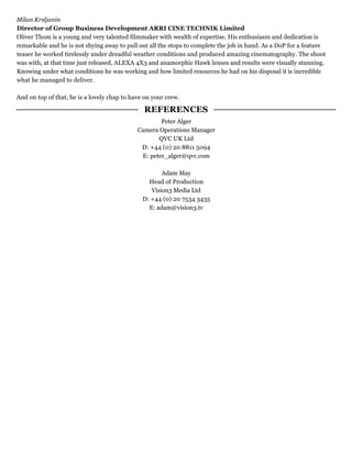 Oliver Thom Resume | PDF