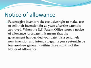 Presentation on the Patent Process in US | PPTX