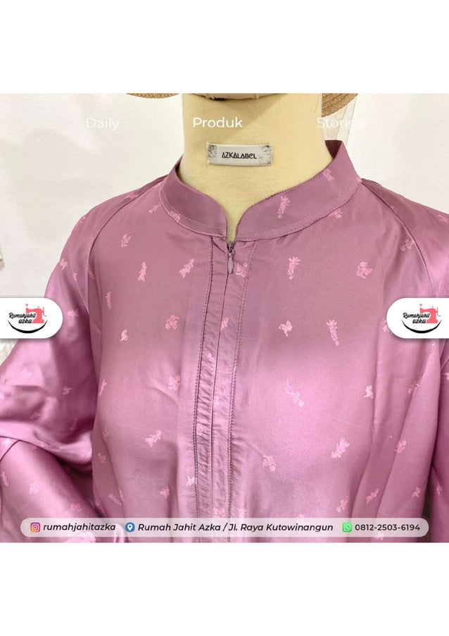 Gamis Armani Silk Motif Bunga Rumah Jahit Azka | PDF