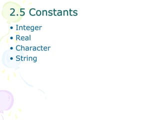 Constants, Variables, and Data Types | PPTX | Programming Languages | Computing