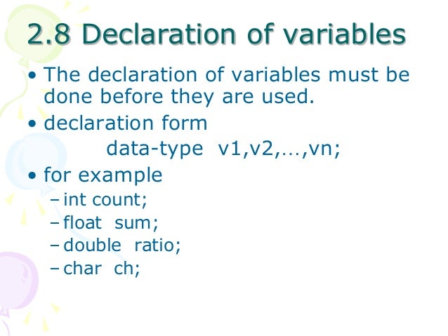 Constants, Variables, and Data Types
