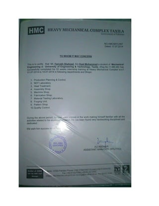 HMC Experience Letter | PDF