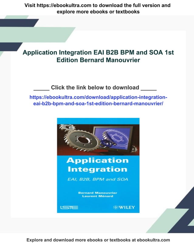 Application Integration EAI B2B BPM and SOA 1st Edition Bernard Manouvrier | PDF