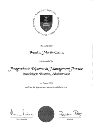 PGDip Mgnt Practice_Brendan Curran | PDF
