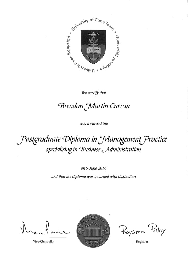 PGDip Mgnt Practice_Brendan Curran | PDF