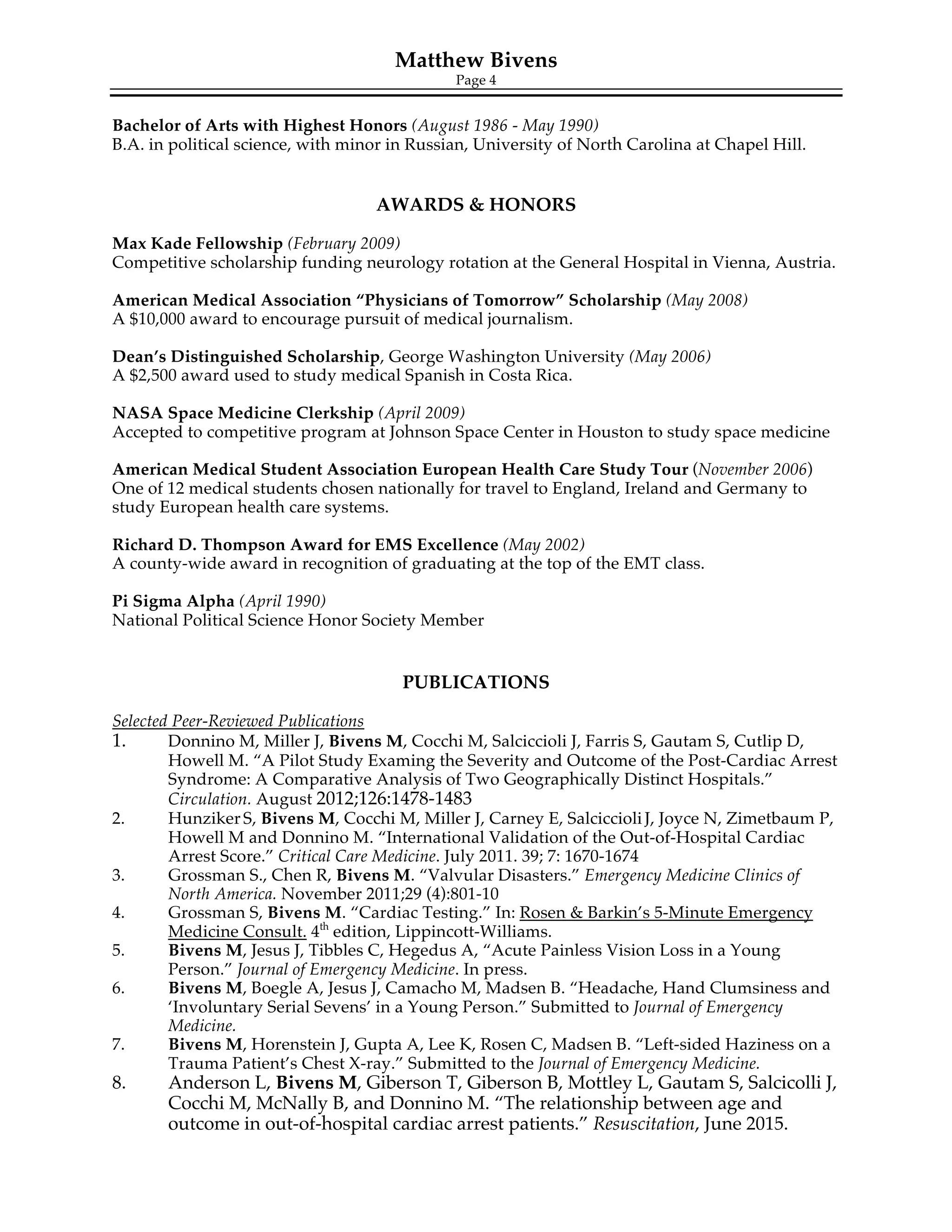 Matt Bivens resume 2016 | PDF