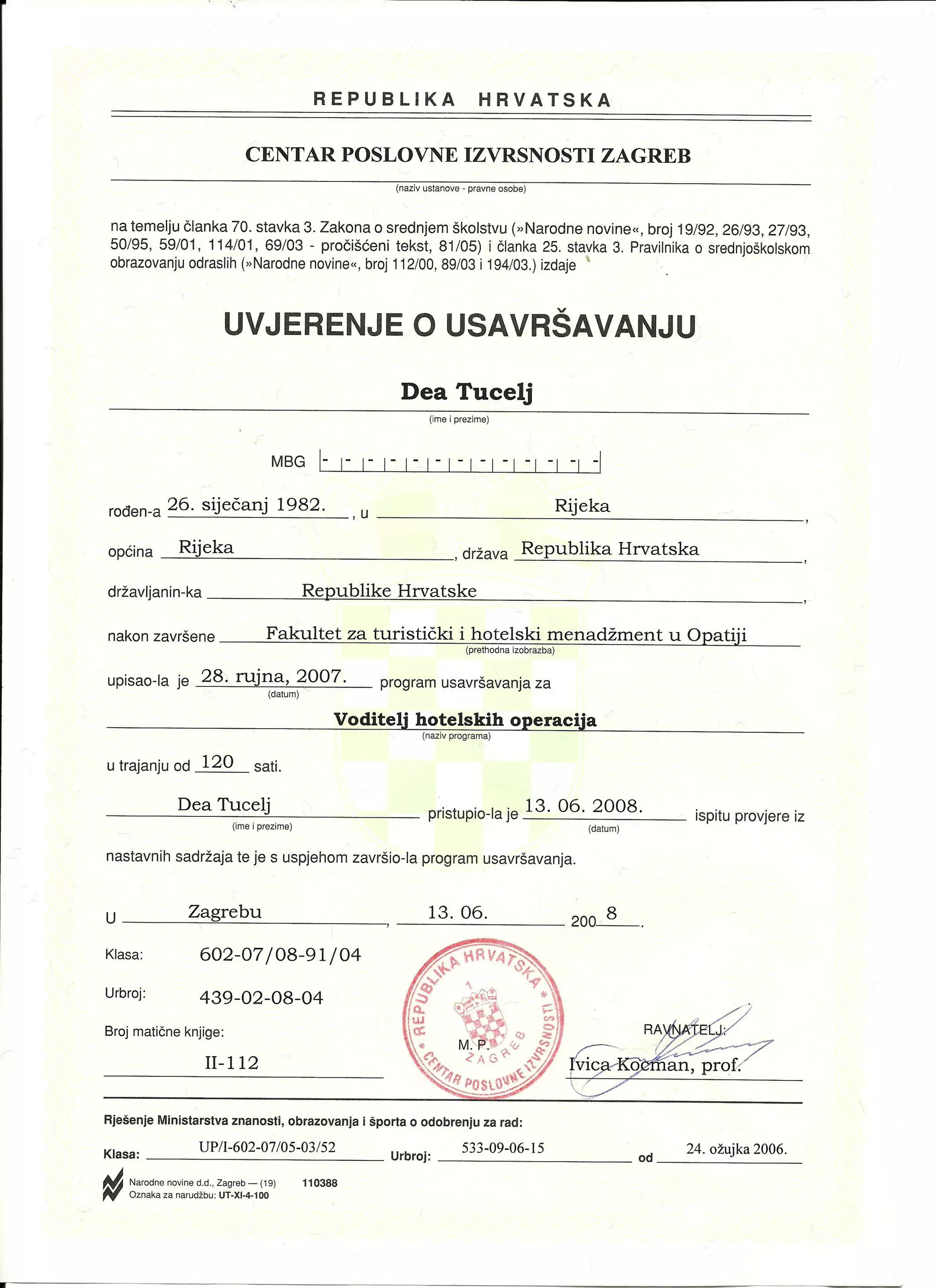 voditelj hotel.operacija | PDF