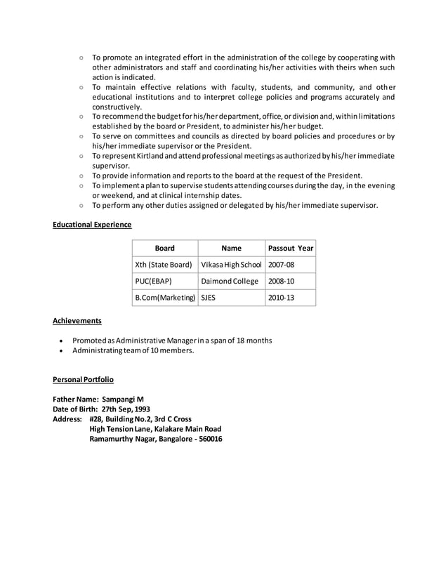 Punith S Resume | PDF