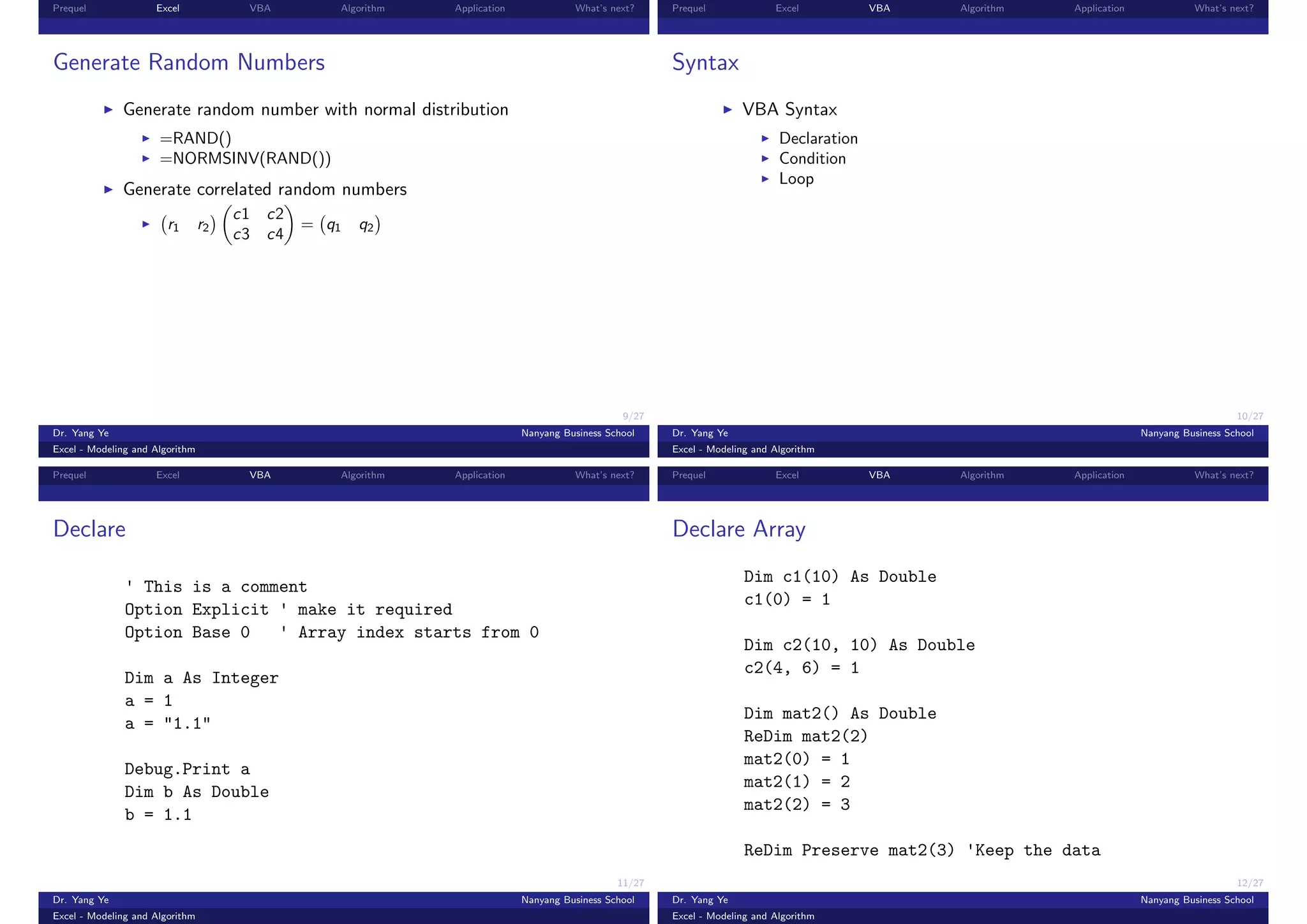2016 Excel/VBA Notes | PPT