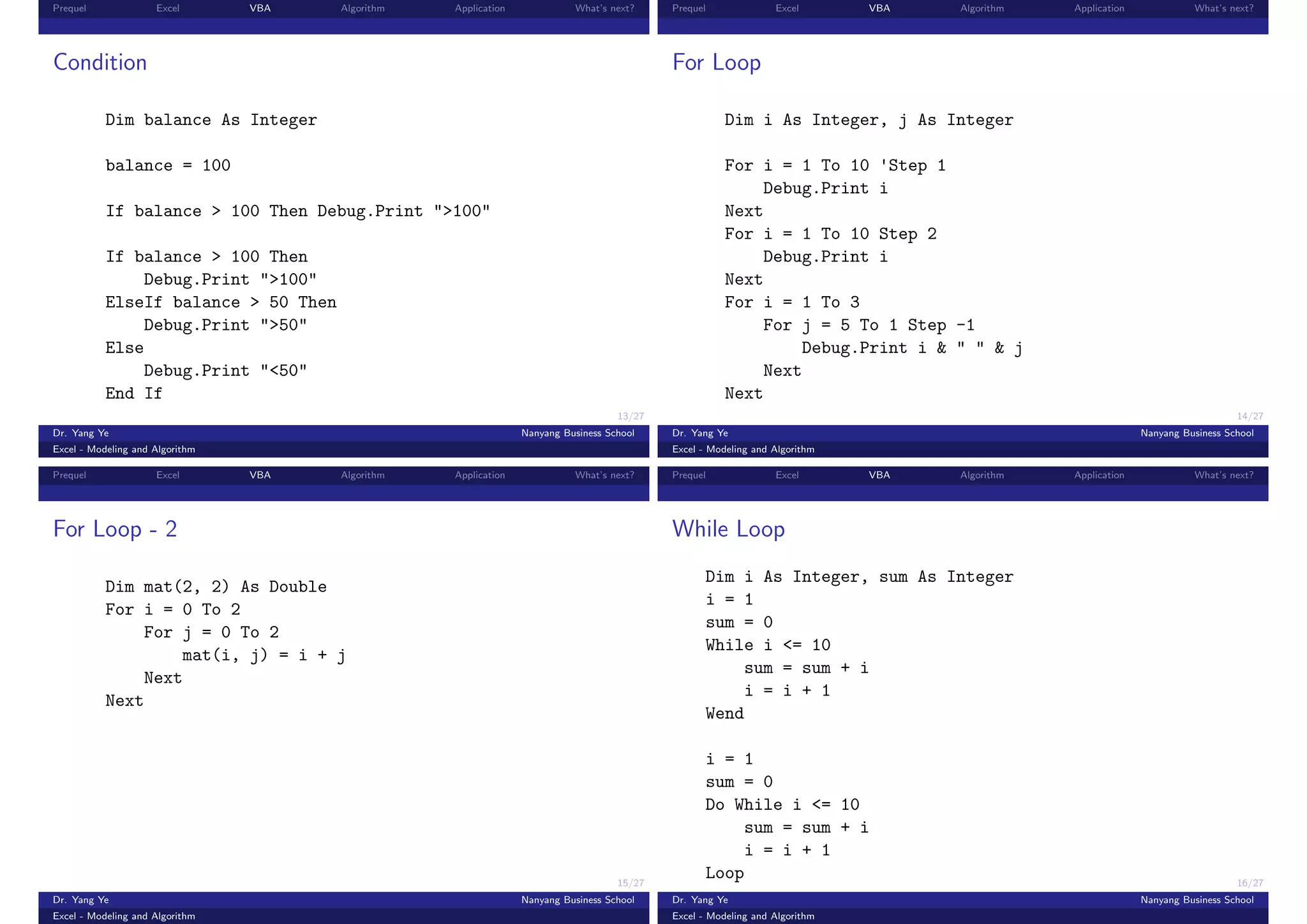 2016 Excel/VBA Notes | PPT
