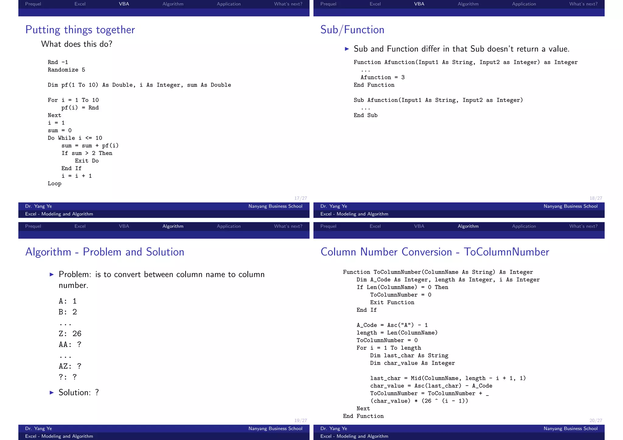 2016 Excel/VBA Notes | PPT