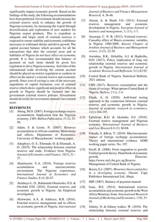 External Reserves and Economic Growth in Nigeria | PDF