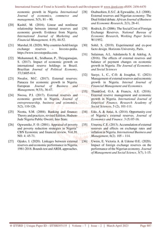 External Reserves and Economic Growth in Nigeria | PDF