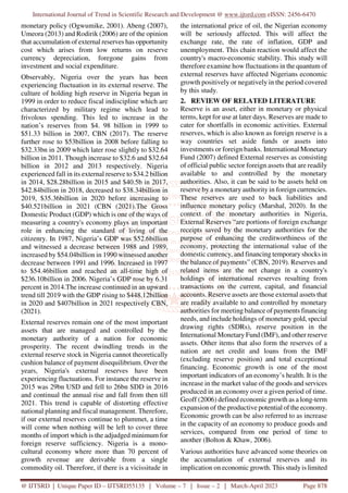 External Reserves and Economic Growth in Nigeria | PDF