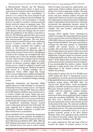 External Reserves and Economic Growth in Nigeria | PDF