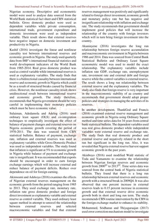 External Reserves and Economic Growth in Nigeria | PDF