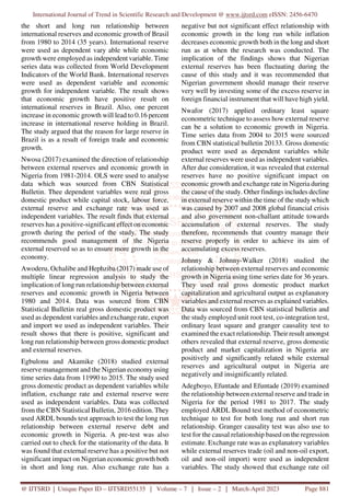 External Reserves and Economic Growth in Nigeria | PDF