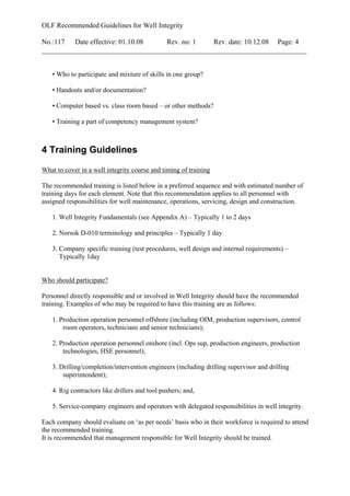 Recommended guidelines for well intergity | PDF