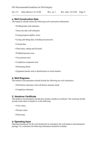 Recommended guidelines for well intergity | PDF